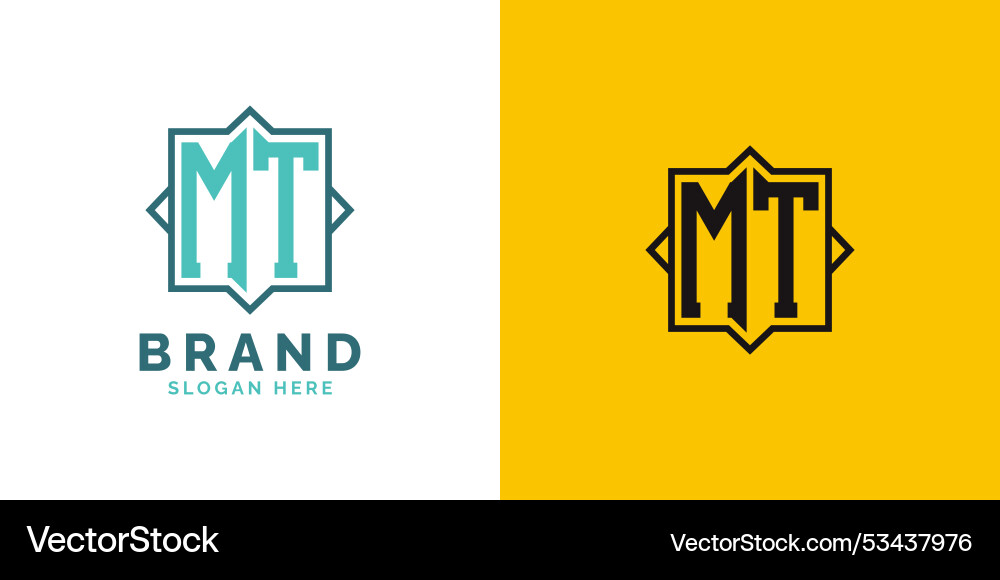 Modern mt monogram logo design initial letter Vector Image