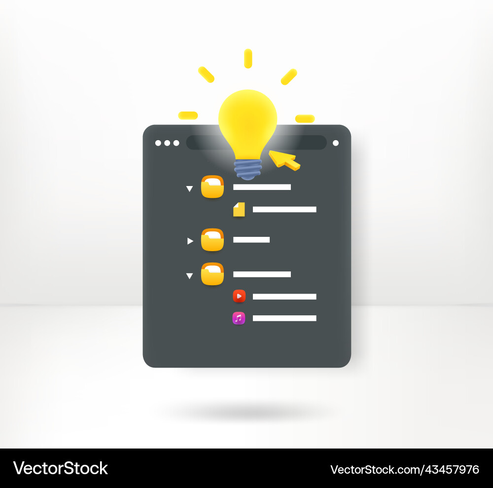 Pressing on a screen of modern computer 3d icon Vector Image