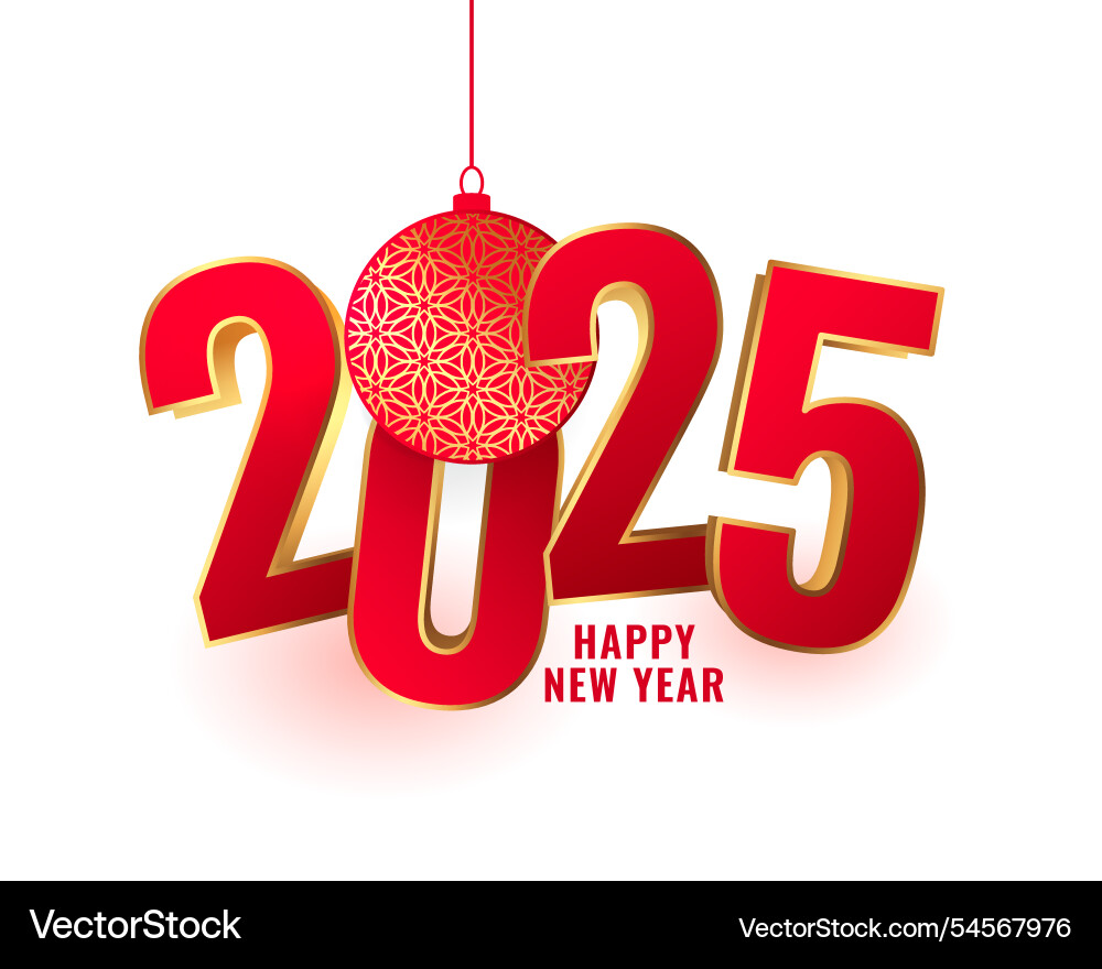 Red 2025 new year greeting background Royalty Free Vector