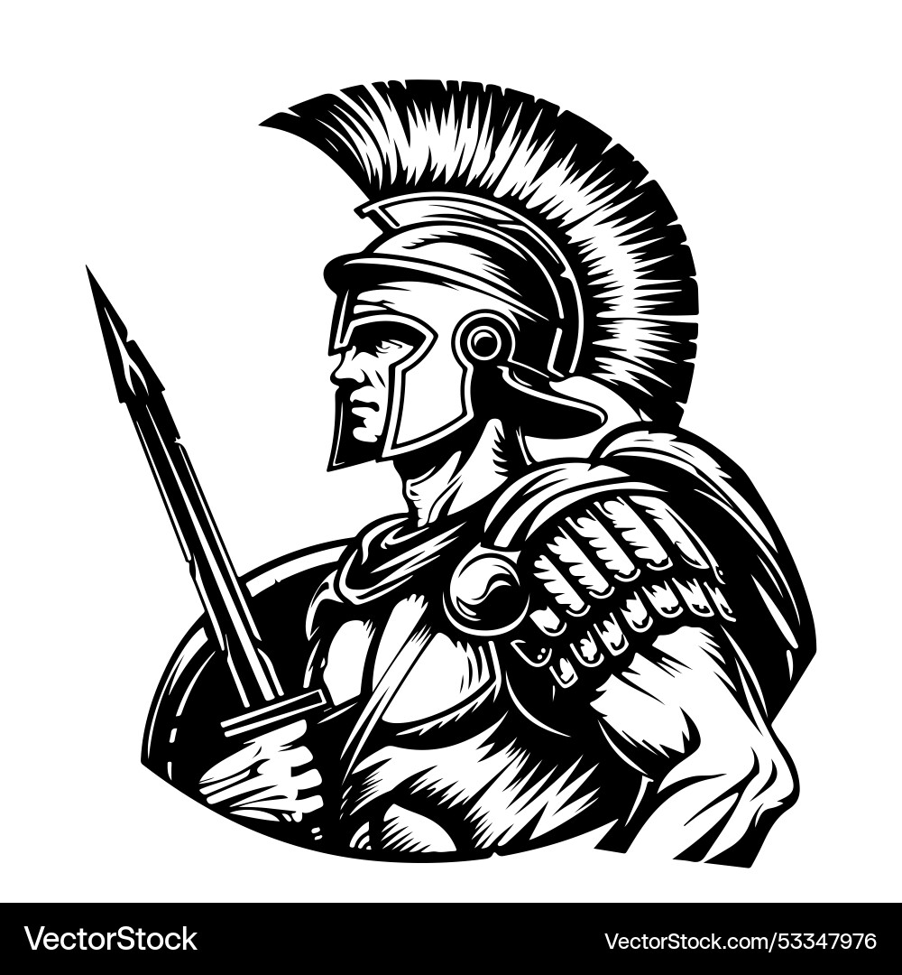 Roman soldier sketch Royalty Free Vector Image