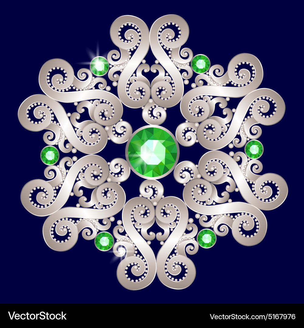 Silver brooch Royalty Free Vector Image - VectorStock