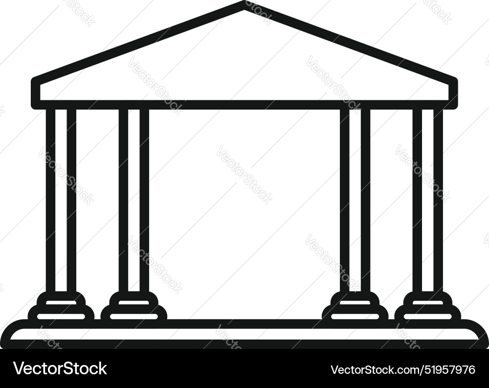 Simple greek style building facade with columns Vector Image