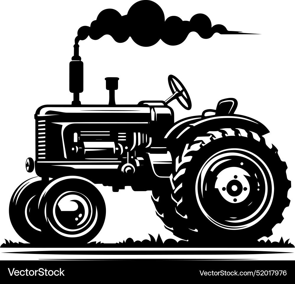 Tractor silhouette isolated on a white background Vector Image