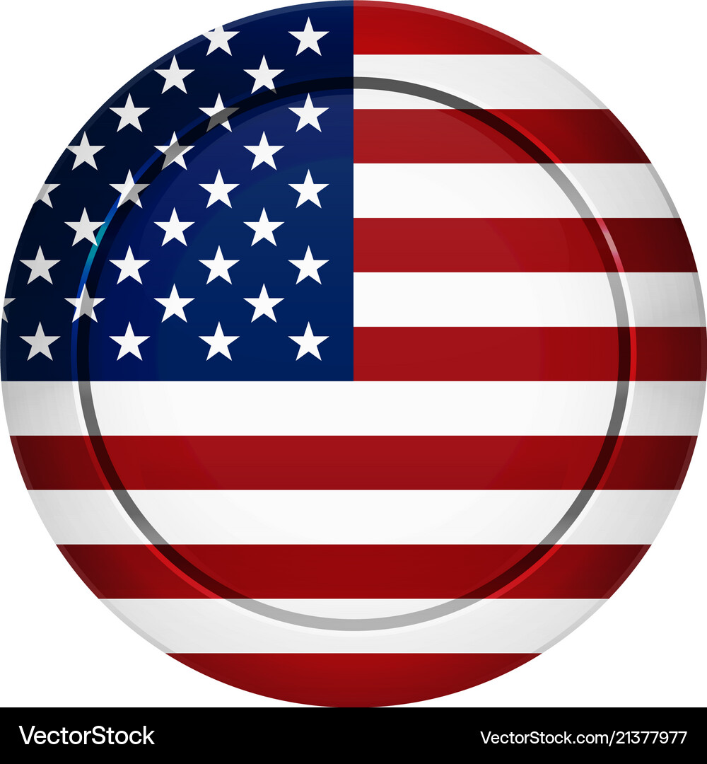 American Flag Button – Royalty-Free Vector | VectorStock