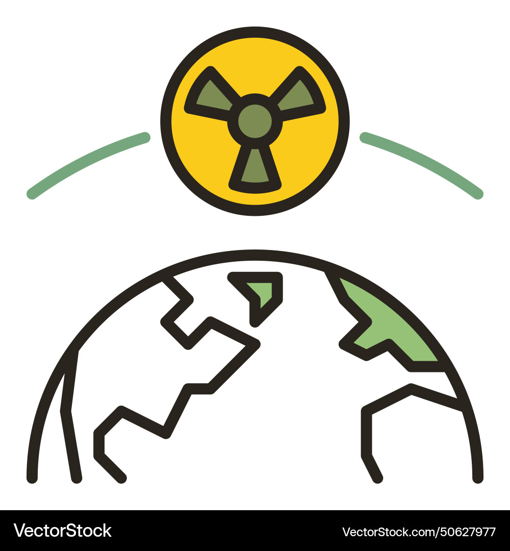 Earth planet and orbital nuclear weapon in space Vector Image