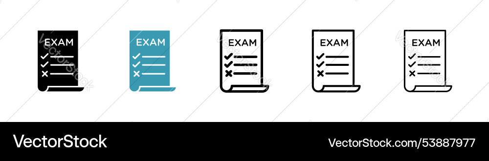 Exam icon set Royalty Free Vector Image - VectorStock