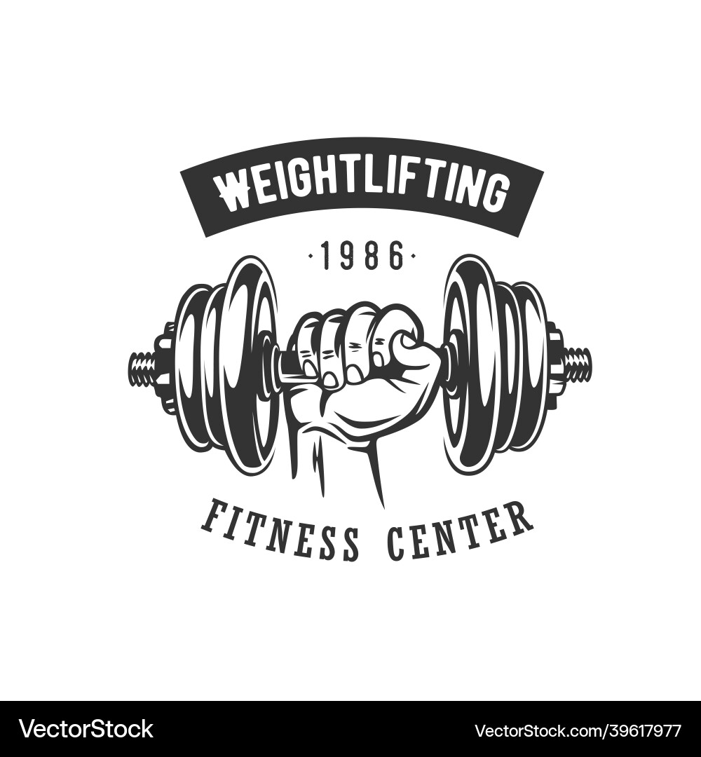 Fitness and weightlifting logo Royalty Free Vector Image
