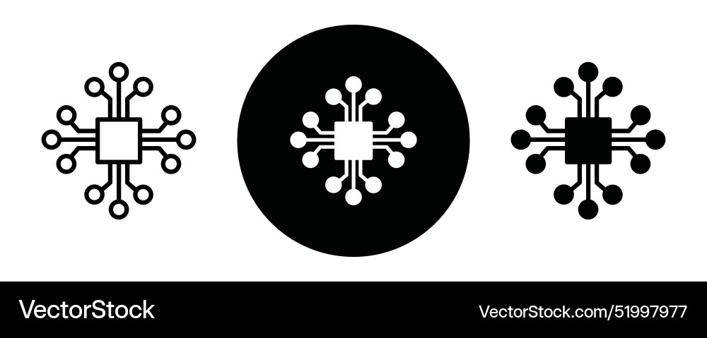 Ict outline icon collection or set thin line Vector Image