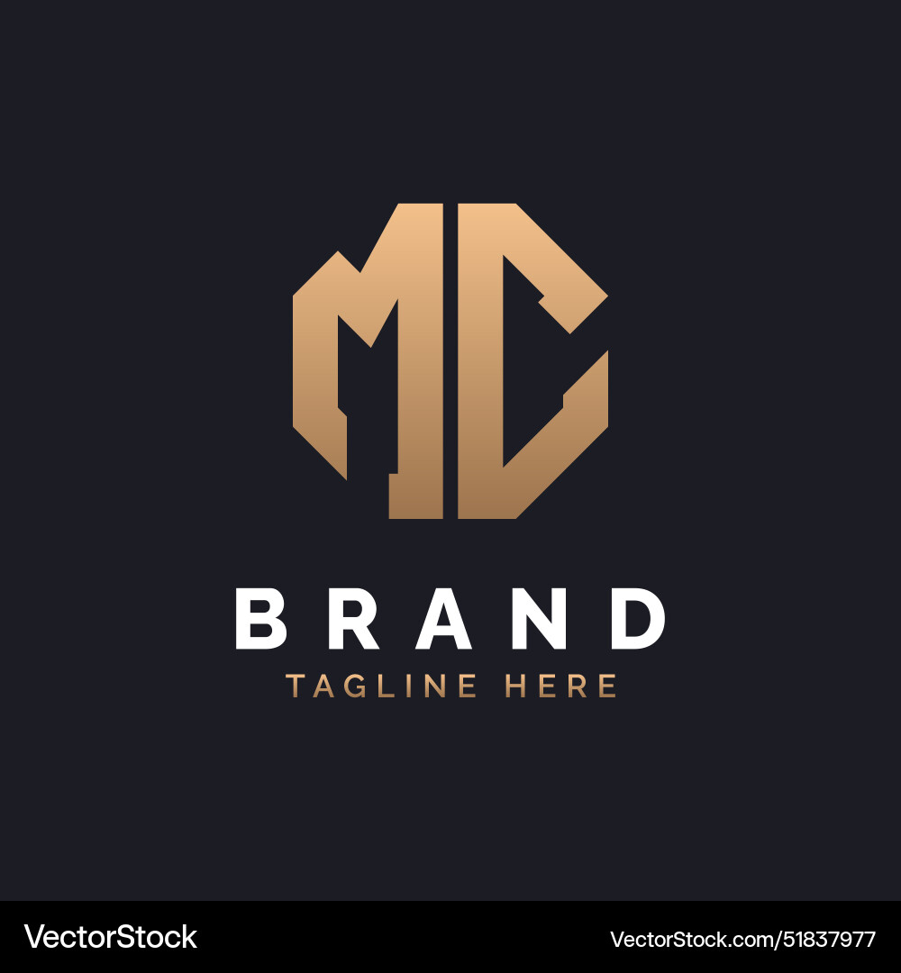 Mc logo design modern minimal elegant and luxury Vector Image