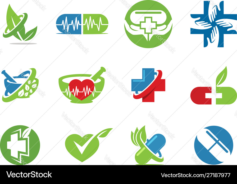 Medical logo or icon set Royalty Free Vector Image