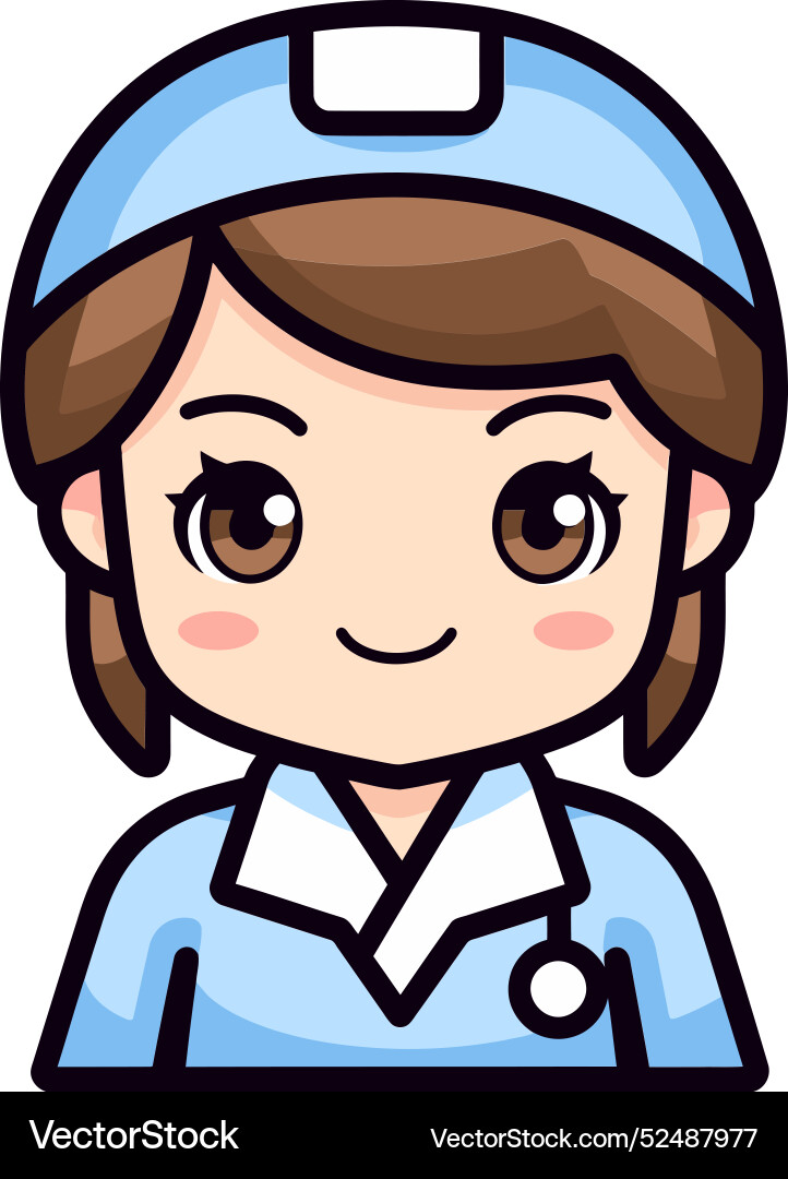 Nurse cartoon avatarcaring nurse design Royalty Free Vector
