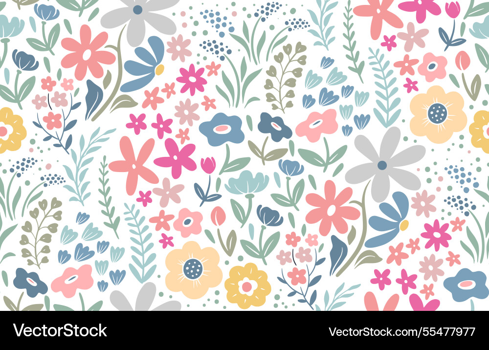 Seamless pattern floral easter spring Royalty Free Vector