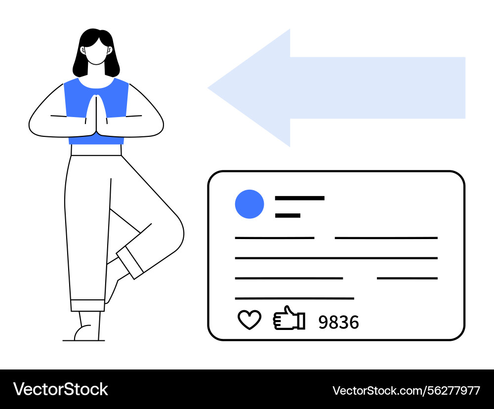 Social media engagement with mindfulness concept Vector Image