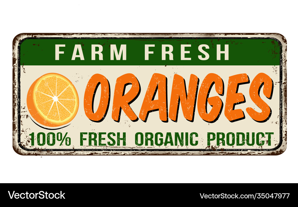 Vintage Orange Metal Sign Royalty Free Vector Image