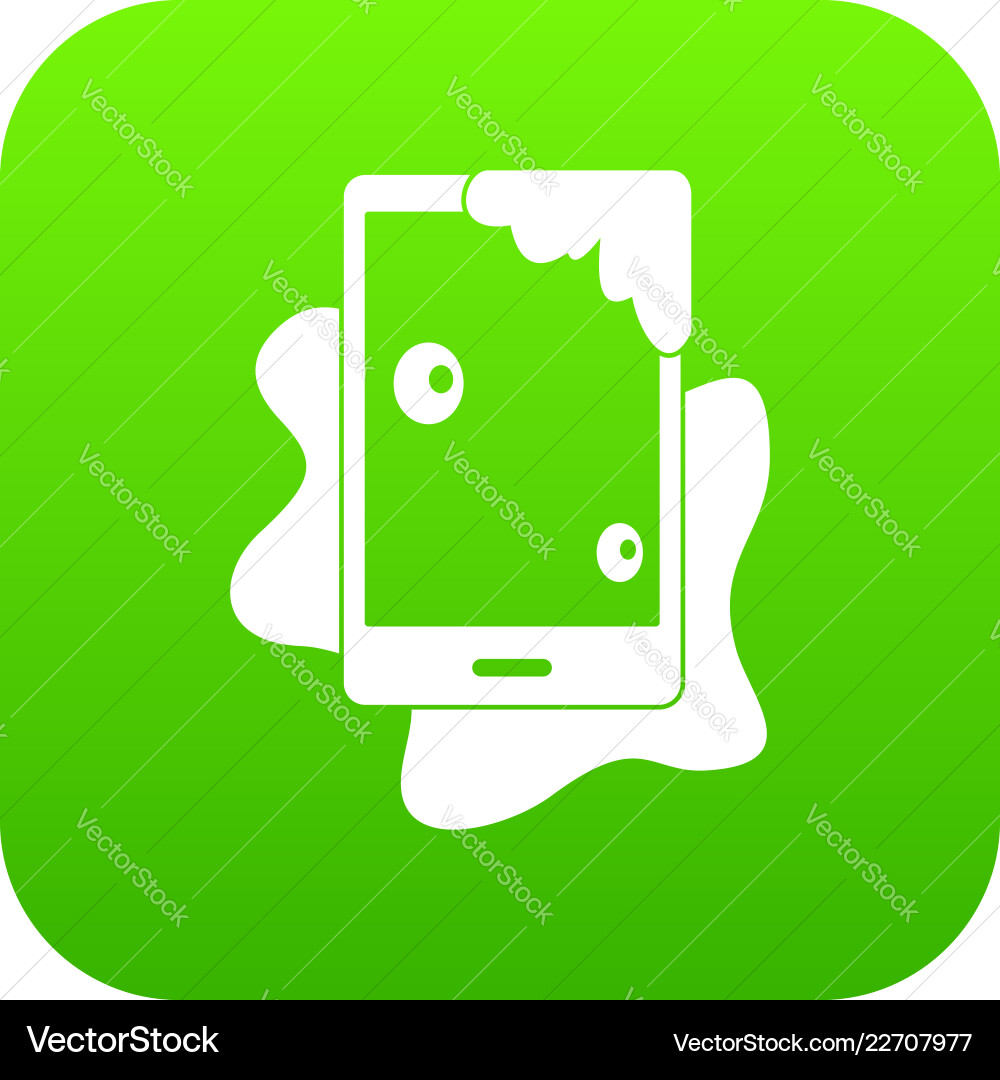 Wet phone icon digital green Royalty Free Vector Image