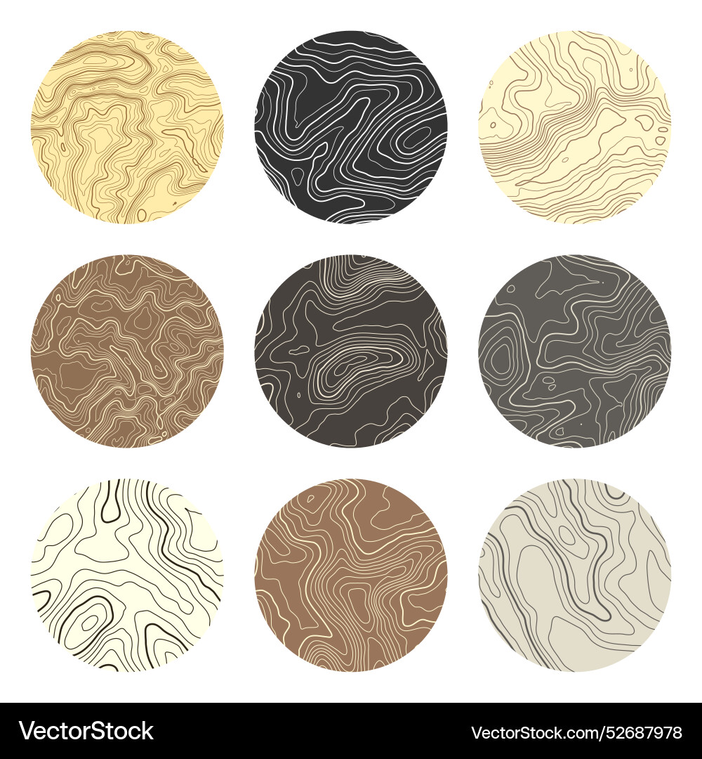 Colorful topographic map with contour lines Vector Image