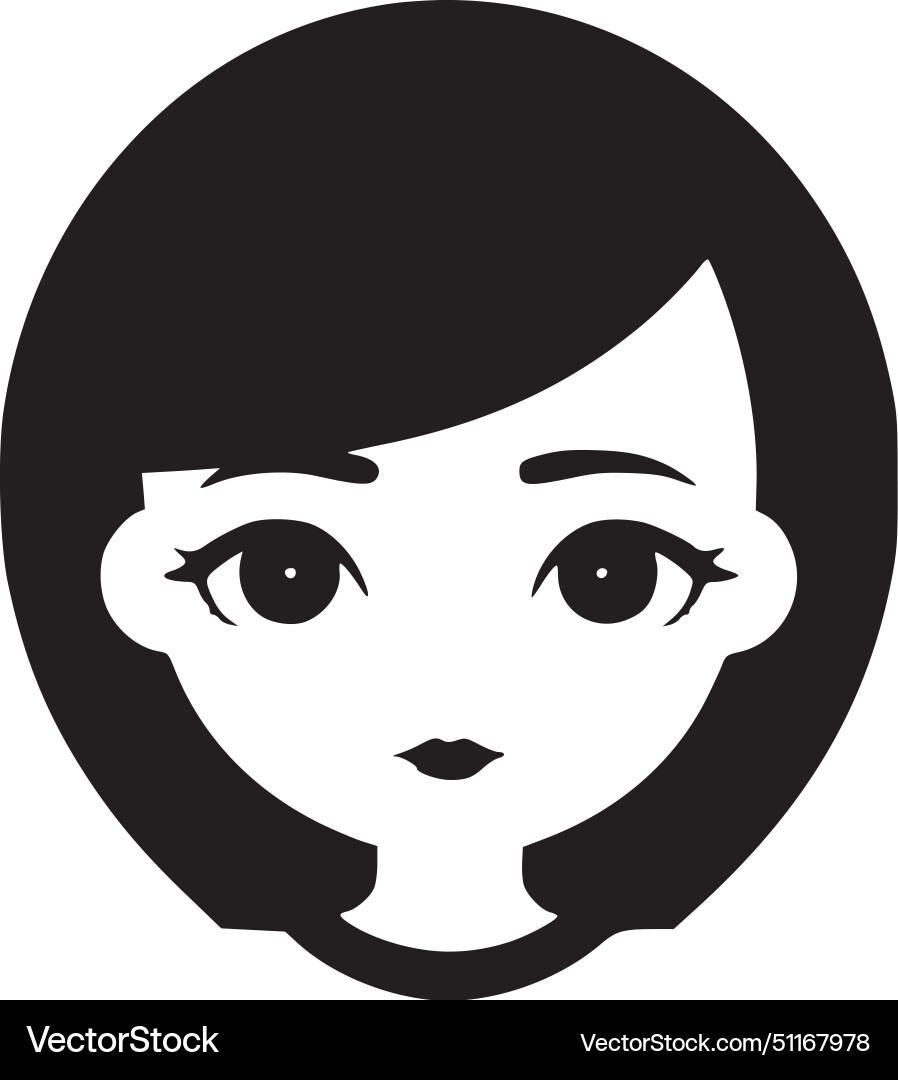 Girl - black and white isolated icon Royalty Free Vector