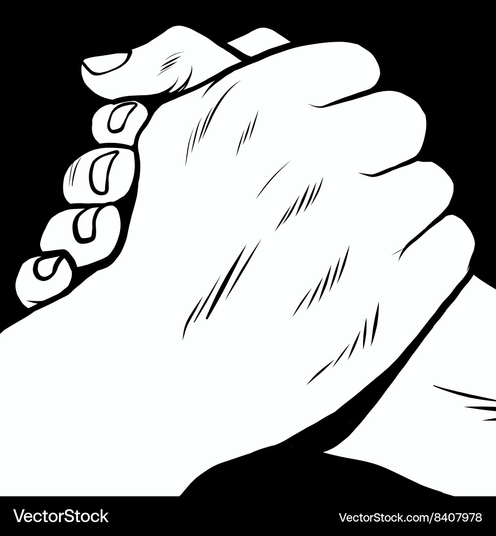 Handshake of solidarity hands Royalty Free Vector Image