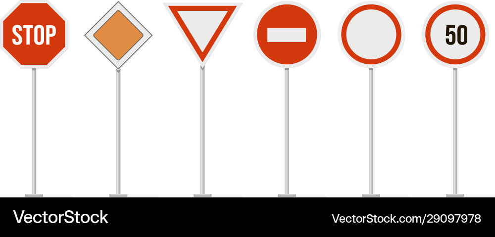 Highway Road Signs - Traffic Speed Limits Vector Image