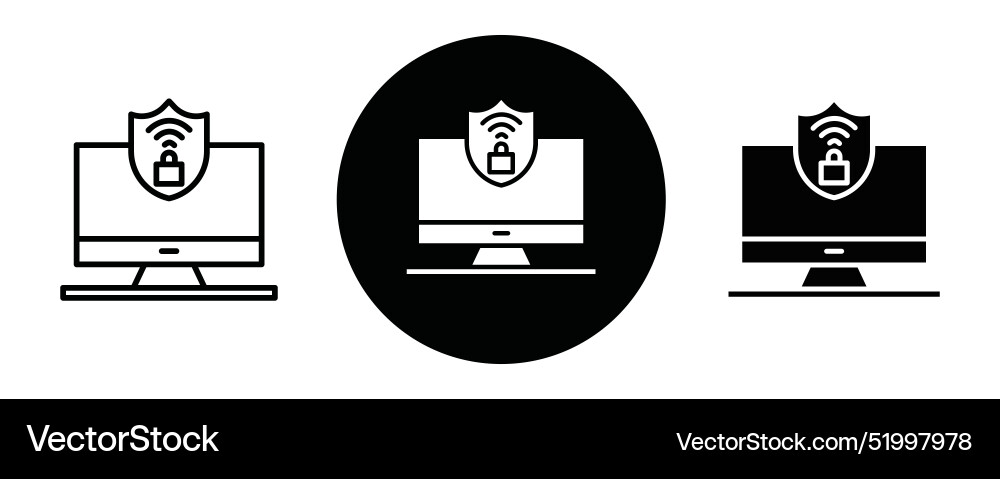 Iot Security Tools Outline Icon Collection Or Set Vector Image