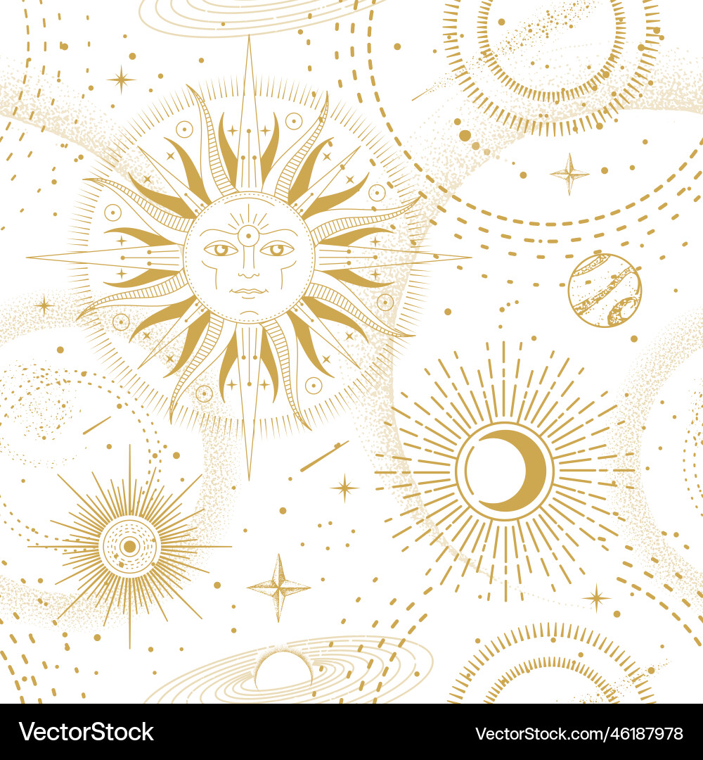 Magic witchcraft astrology seamless pattern Vector Image