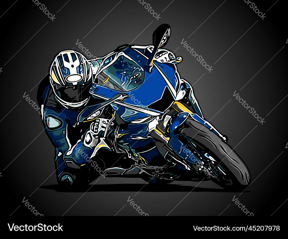 Motorcycle is cornering Royalty Free Vector Image