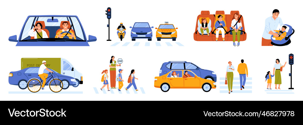 Safety and transport set Royalty Free Vector Image