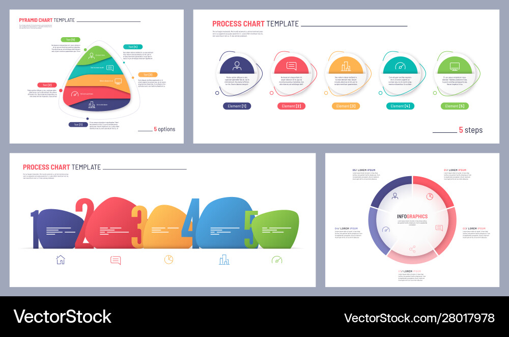 Set clean and minimalist infographic Royalty Free Vector