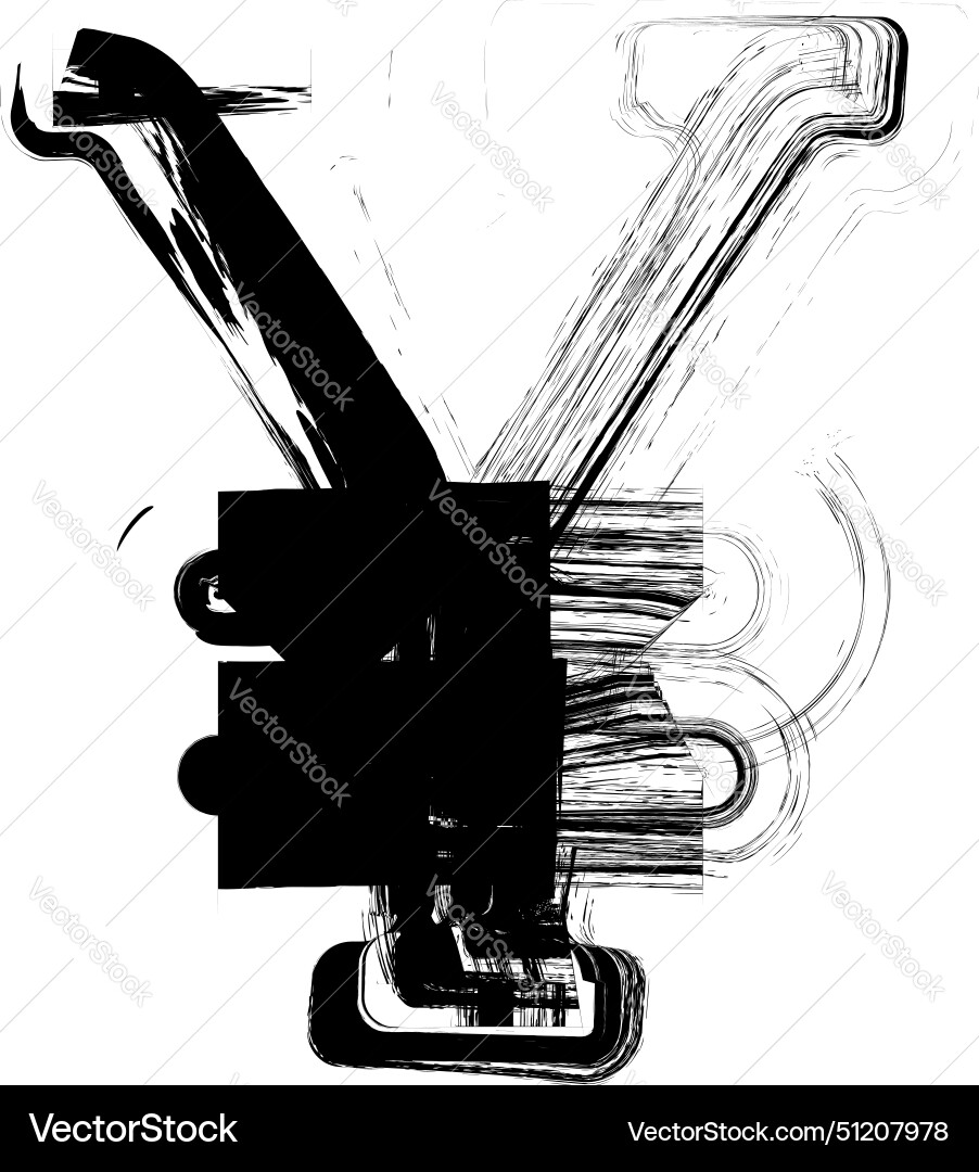 Textured font with an eroded rough letterpress Vector Image