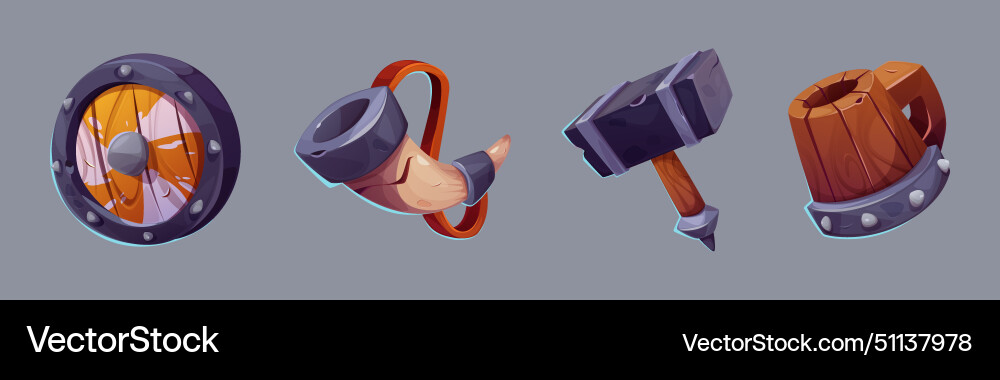 Viking game shield and fantasy rpg ui icon Vector Image