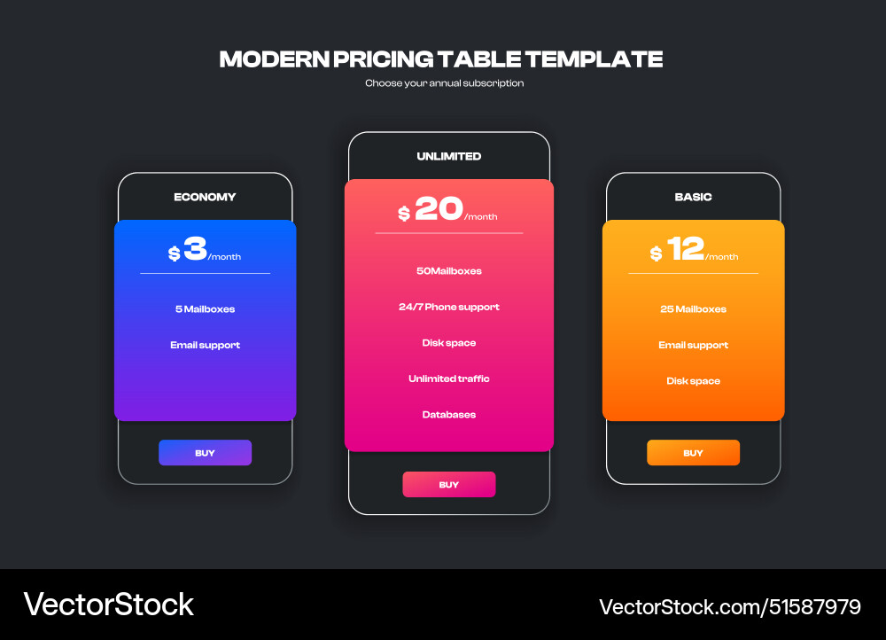 Comparison table modern infographic template Vector Image