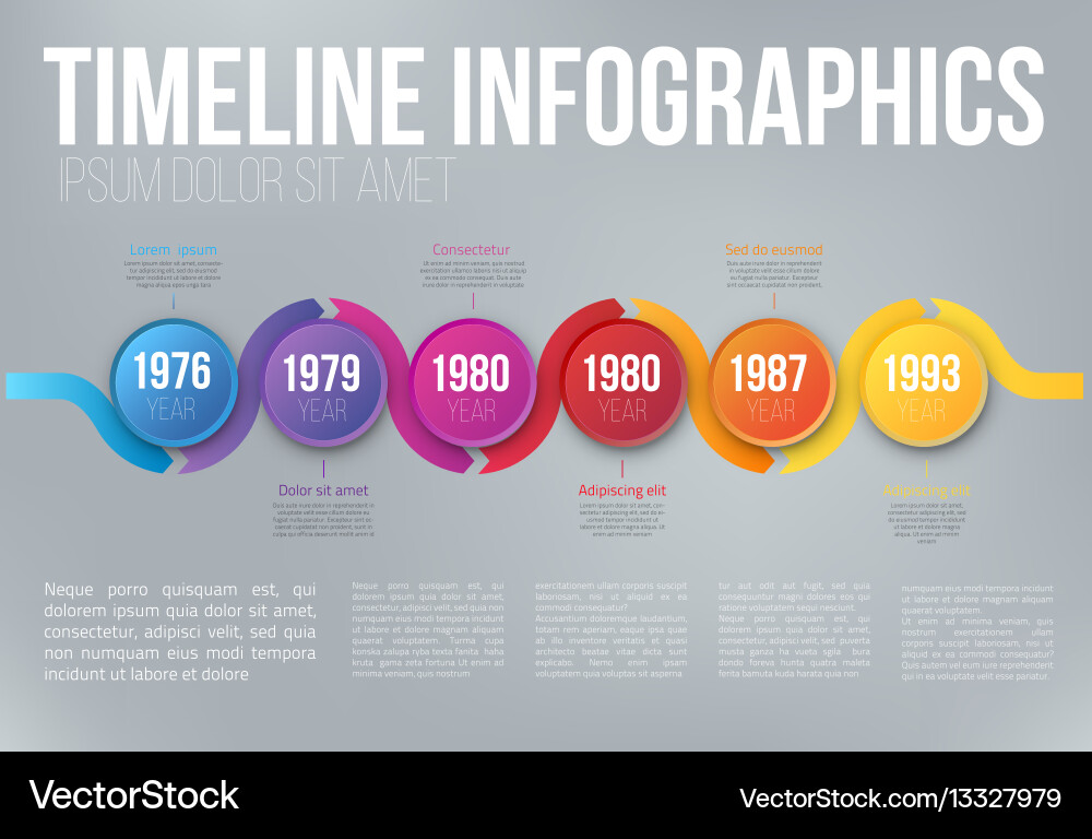 Infographics arrow timeline hystory template Vector Image Infographics arrow timeline hystory template Vector Image
