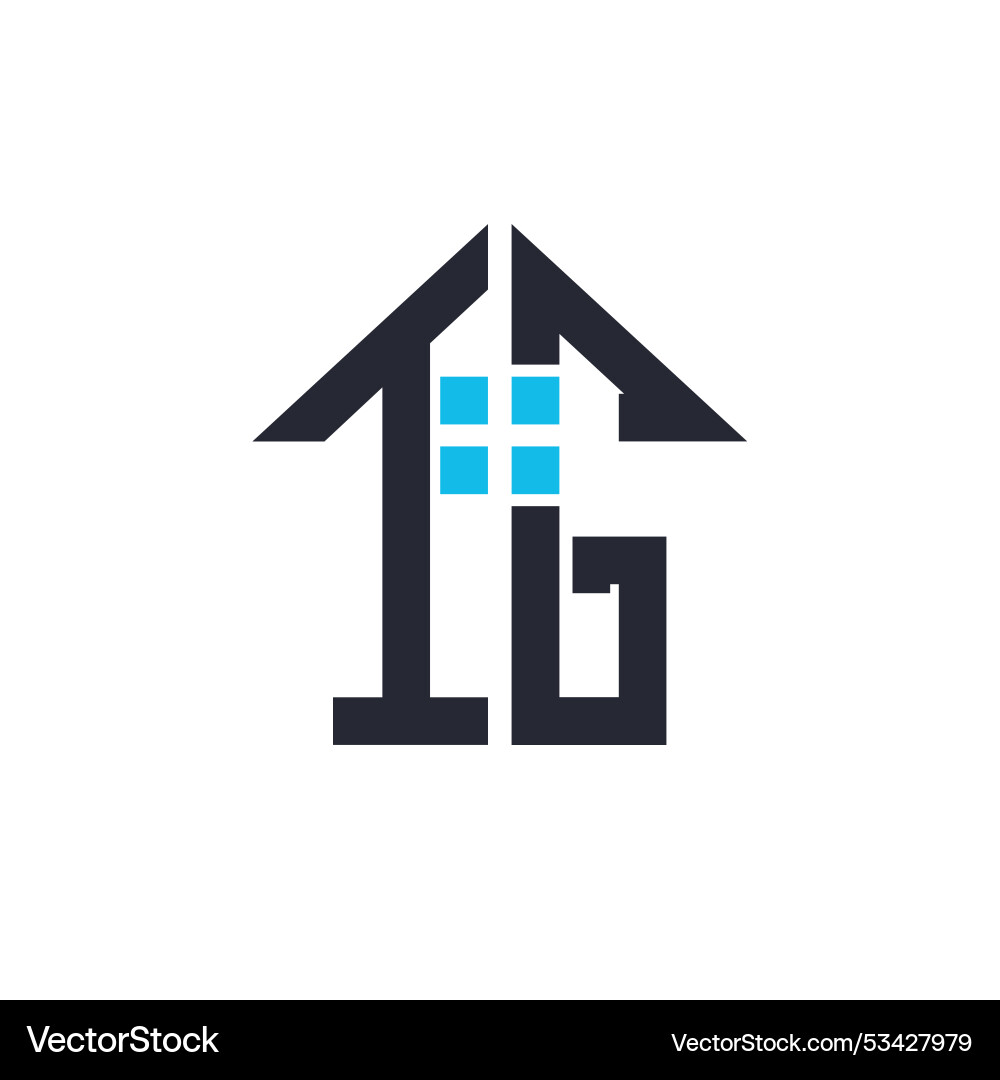 Initials tg house logo design creative letter tg Vector Image