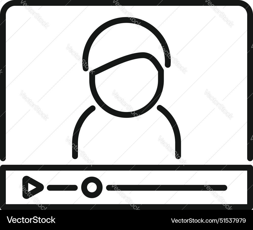 Video call icon with user avatar Royalty Free Vector Image