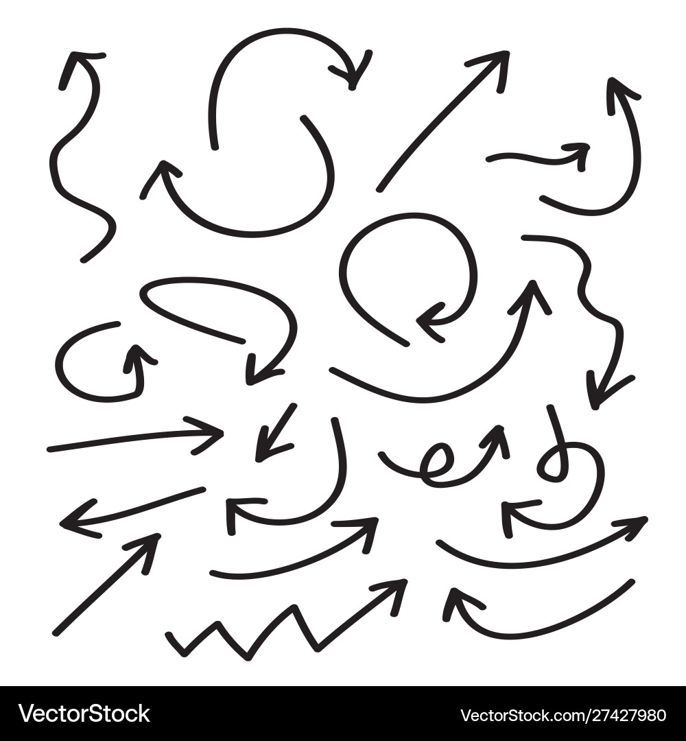 Arrow mark icons collection stlylized Royalty Free Vector