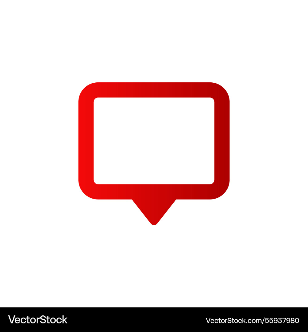 Bright red speech bubble icon with pointed Vector Image