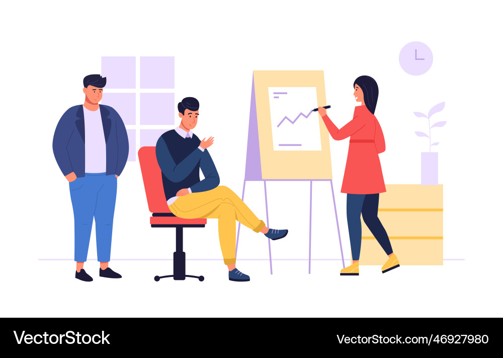 Business teamwork creative concept with office Vector Image