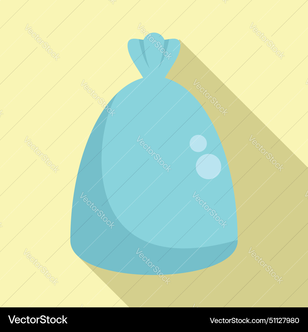 Eco bag icon flat trash sack Royalty Free Vector Image