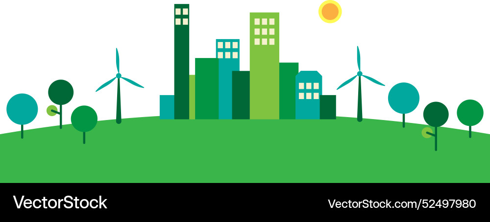 Green sustainable city Royalty Free Vector Image