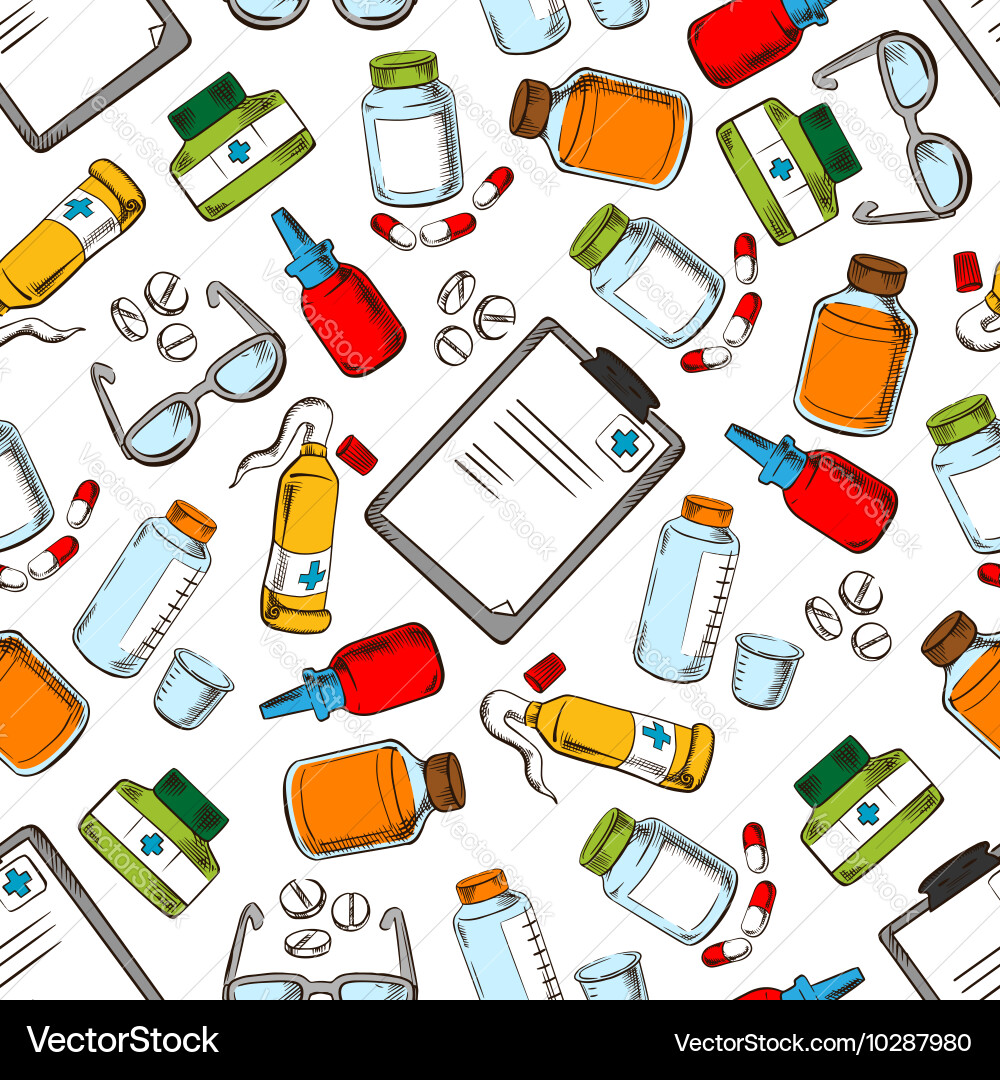 Medical wallpaper seamless pattern background Vector Image