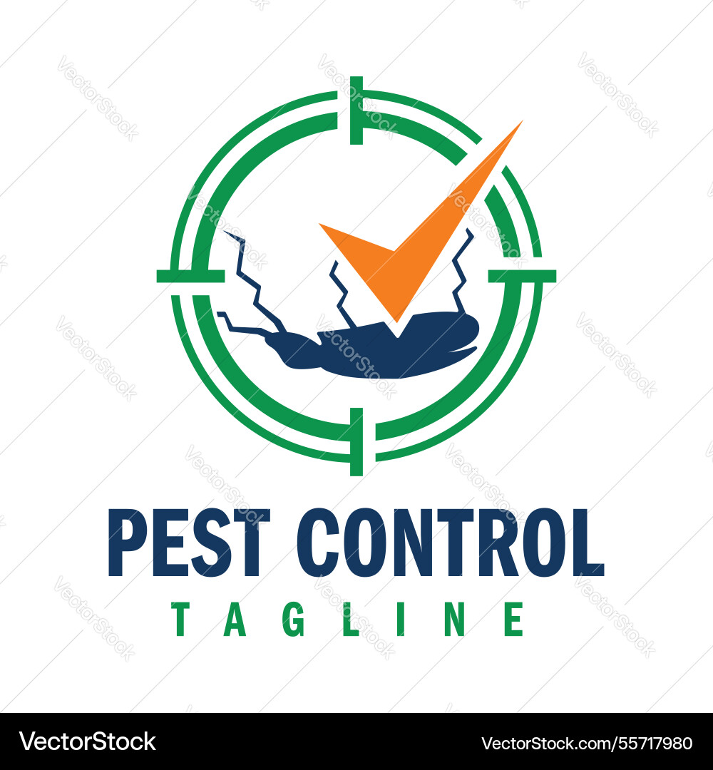 Pest control logo design template bug killer logo Vector Image