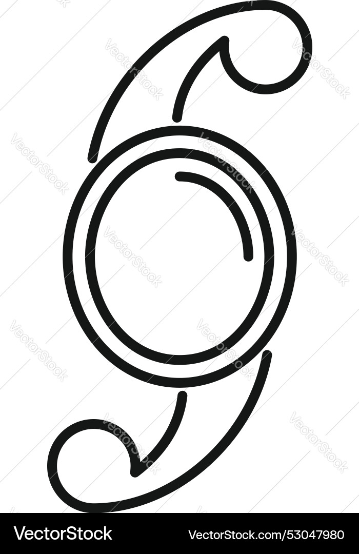 Phone handset receiver holding round mirror icon Vector Image