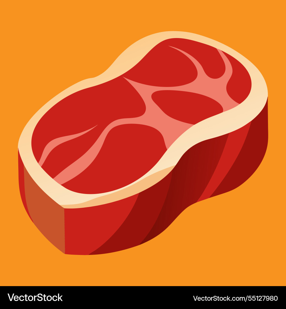 Prime rib raw meat sticker on white Royalty Free Vector