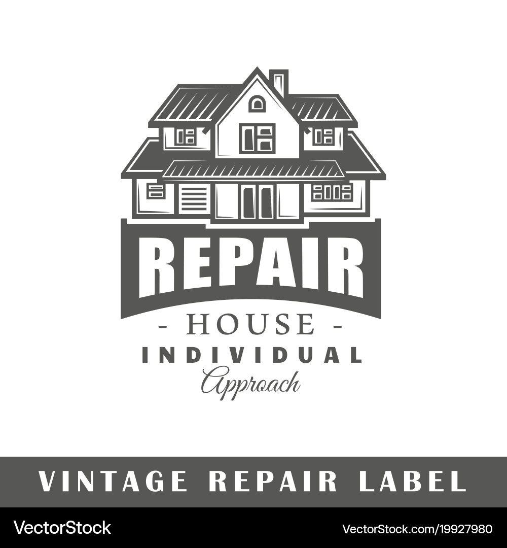 Repair label Royalty Free Vector Image - VectorStock