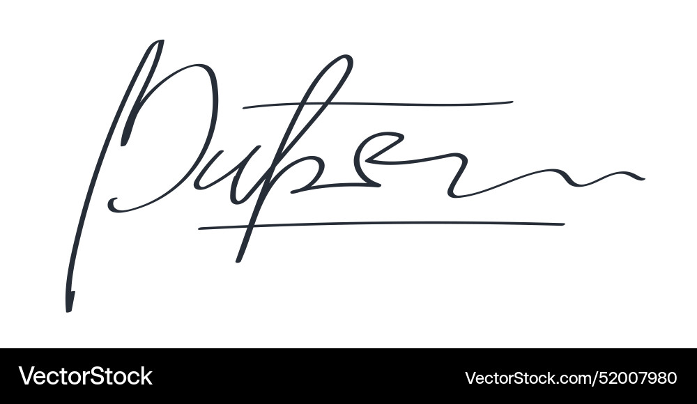 Signature template black color for document Vector Image