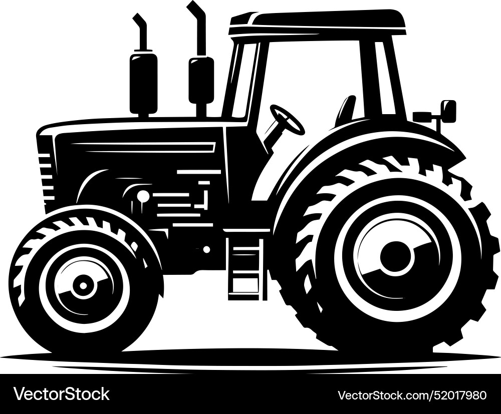Tractor silhouette isolated on a white background Vector Image