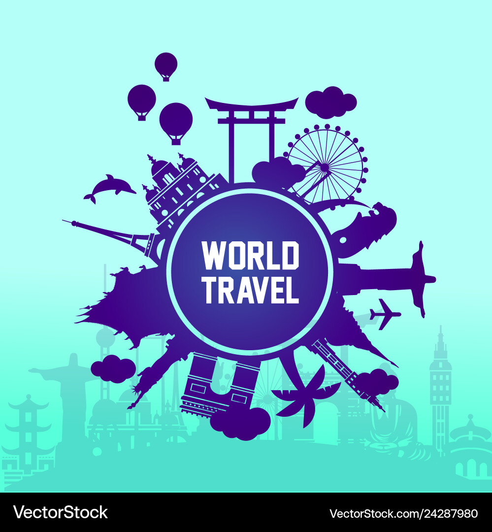 Travel around the world Royalty Free Vector Image