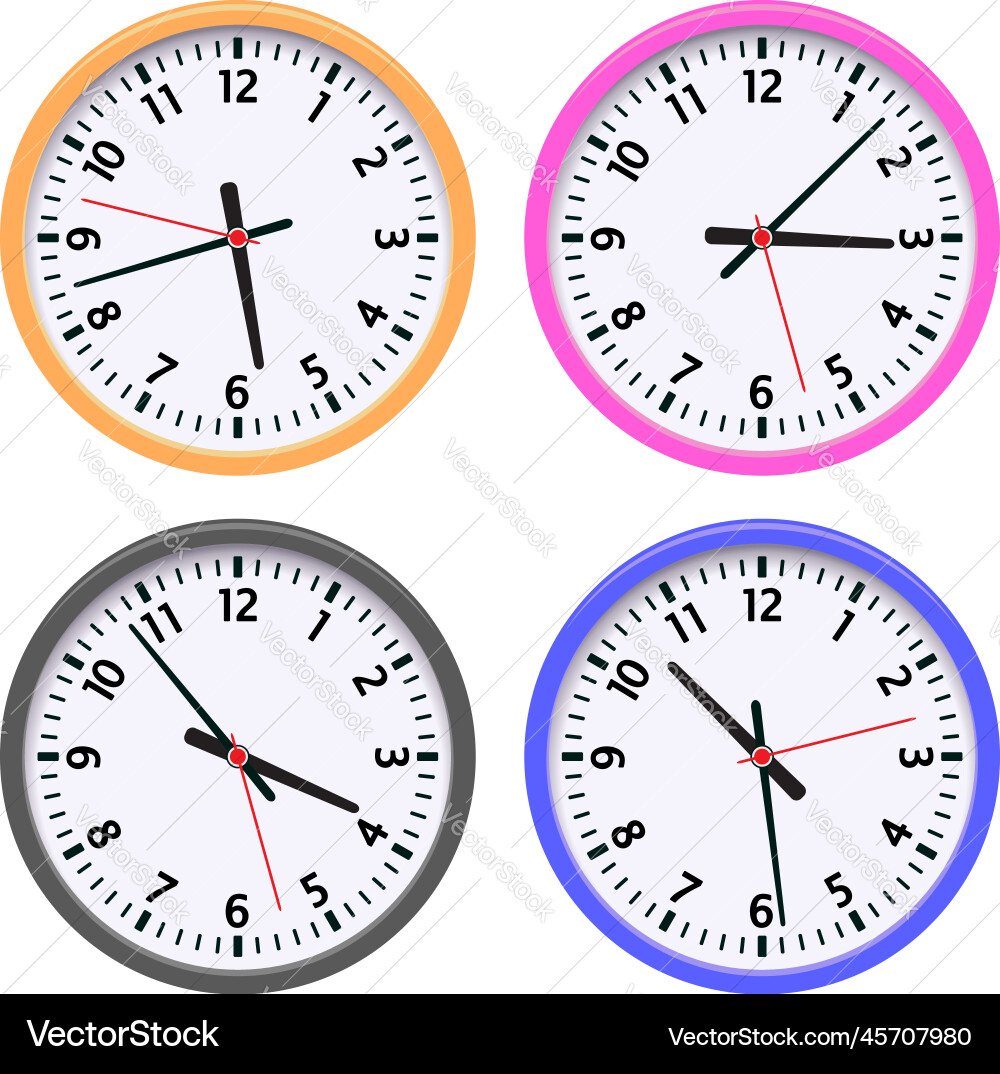 Wall clock Royalty Free Vector Image - VectorStock