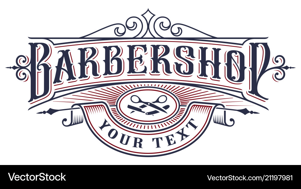 Barbershop logo design on the white background Vector Image