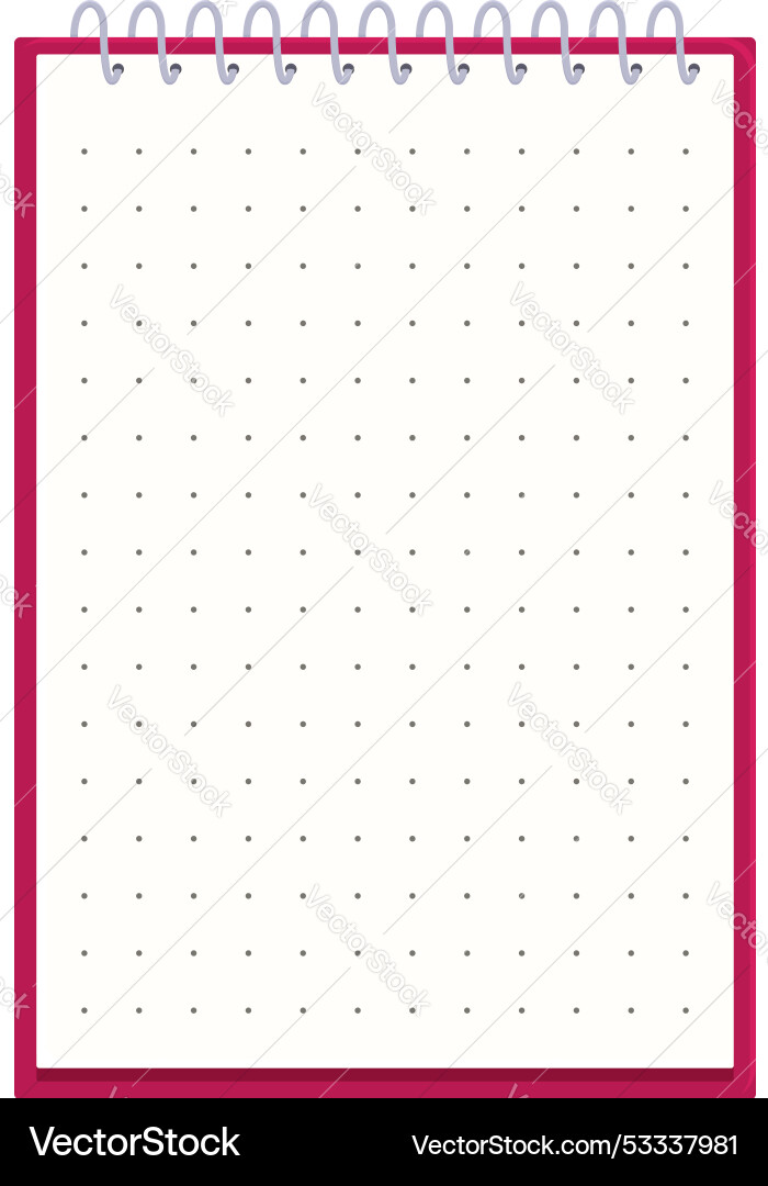 Blank realistic spiral notepad with squared paper Vector Image